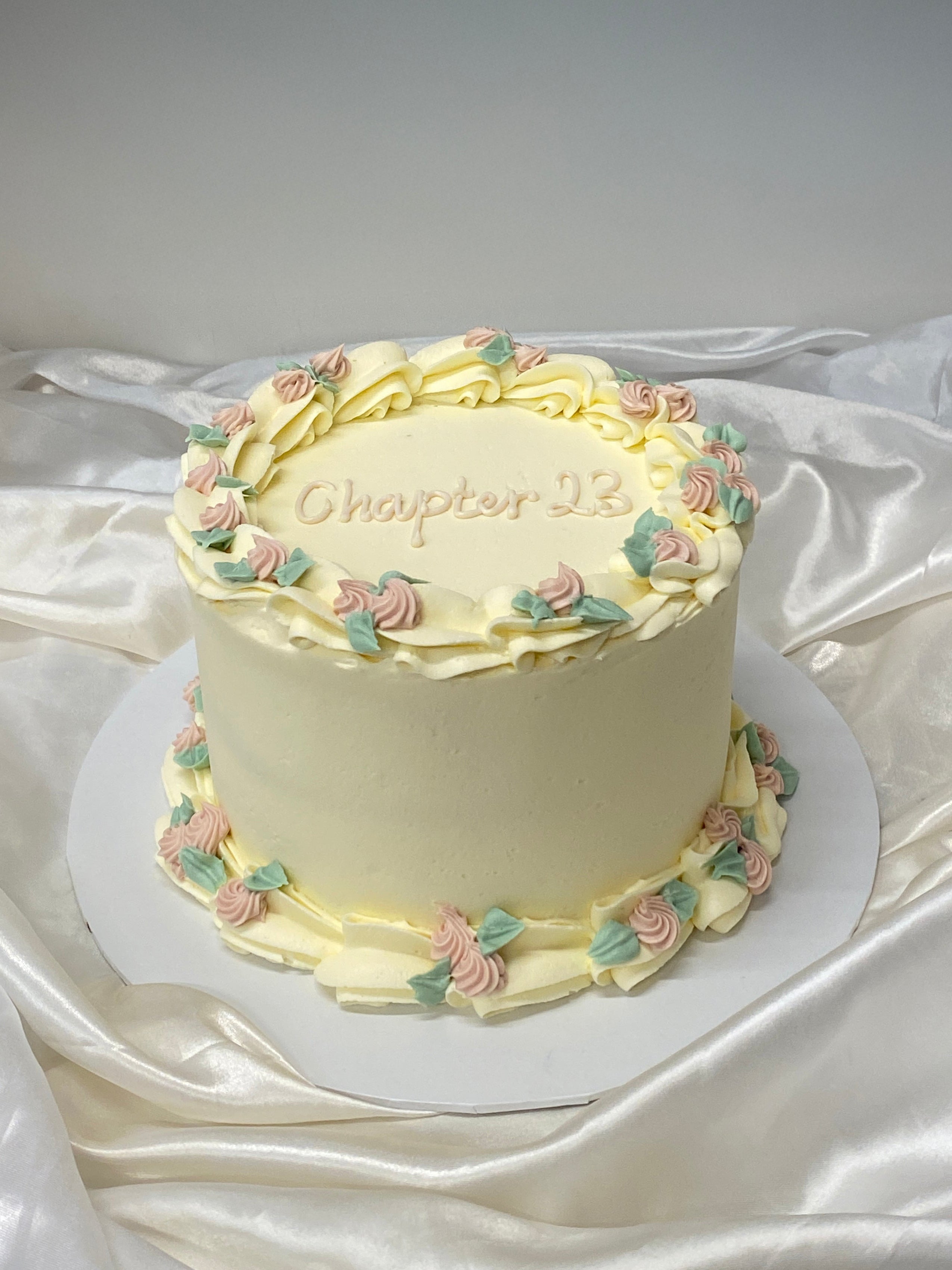 Rosey Cake by Q’s Bakery | Floral Buttercream Celebration Cake – Q's Bakery